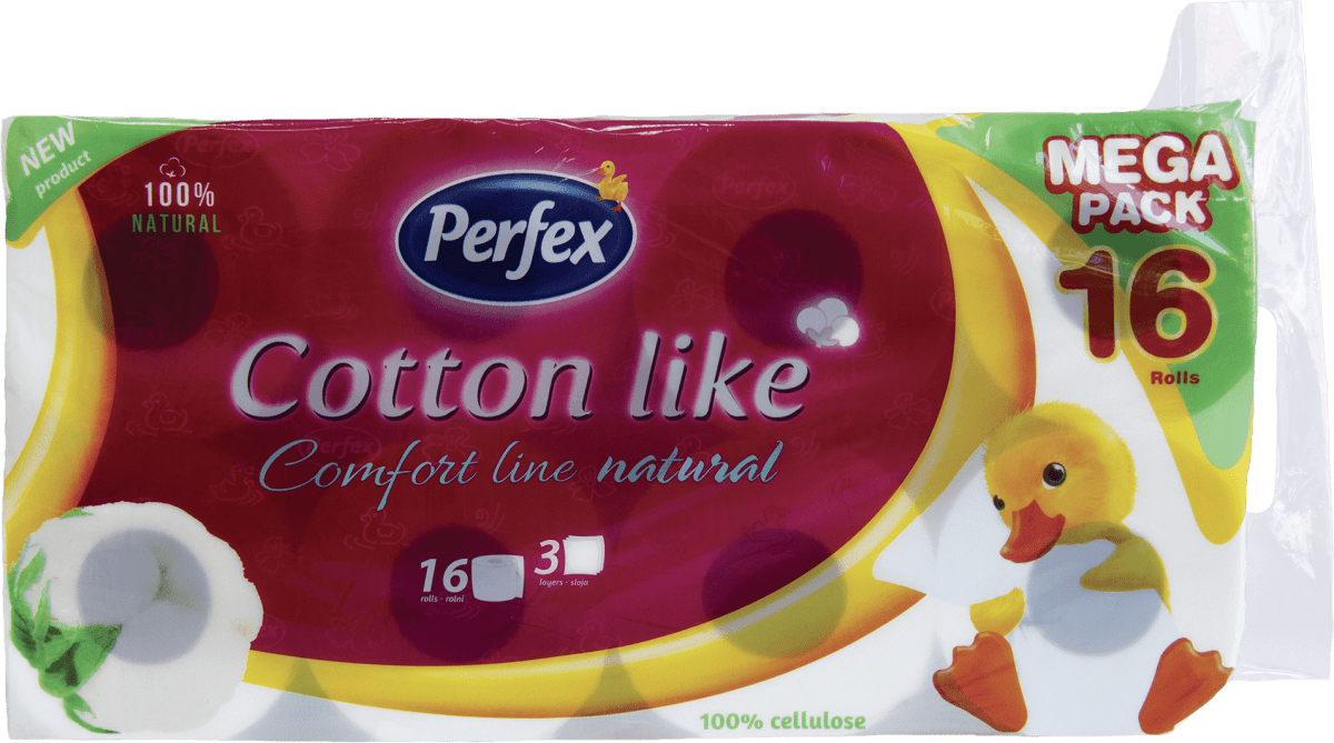 Perfex Cotton like - Comfort line natural toaletni papir 3-slojni, MEGA ...