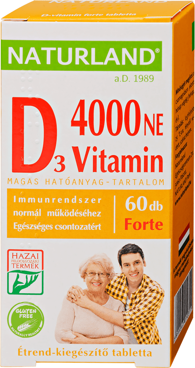 NATURLAND D-vitamin forte tabletta, 60 db Vásároljon tartósan kedvező ...