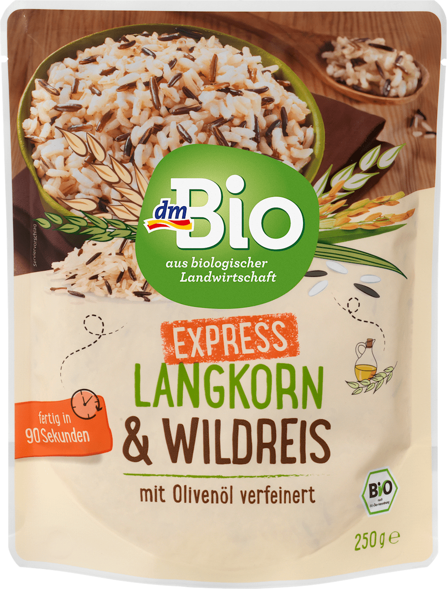 dmBio Langkorn & Wildreis mit Olivenöl verfeinert, Express, 250 g dauerhaft günstig online ...