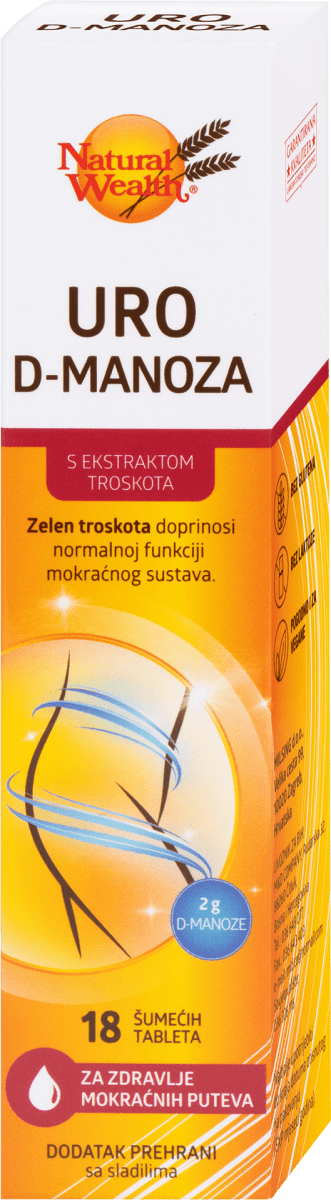 Natural Wealth Uro D-Manoza – šumeće tablete, 18 kom. | dm.hr