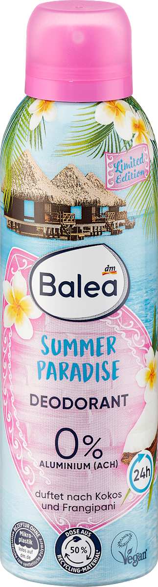 Balea Deospray Summer Paradise, 200 ml dm Dauerpreis: Immergünstig ...