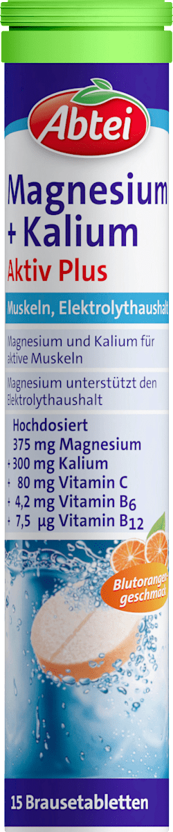 Abtei Brausetabletten Magnesium + Kalium Aktiv Plus, 15 St | dm.at