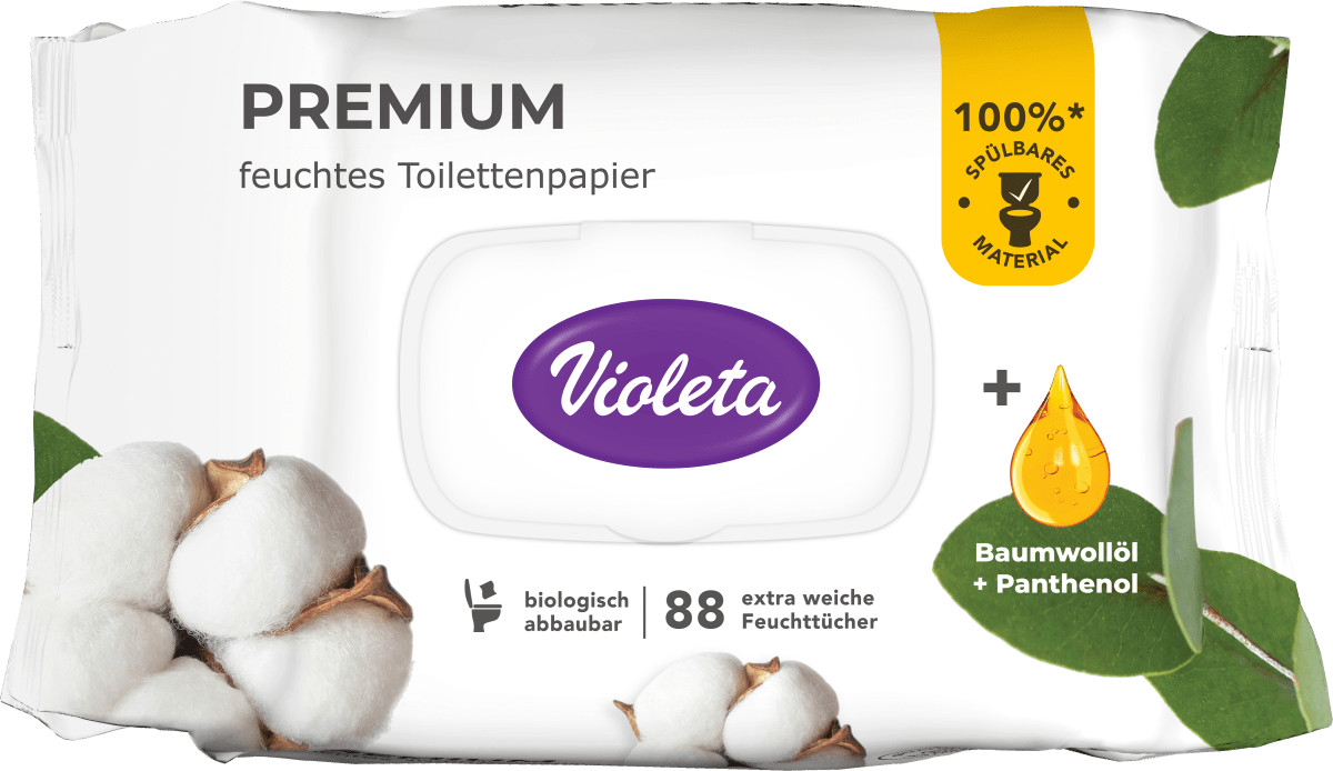 Violeta Premium vlažni toalet papir Cotton, 88 kom | dm.rs