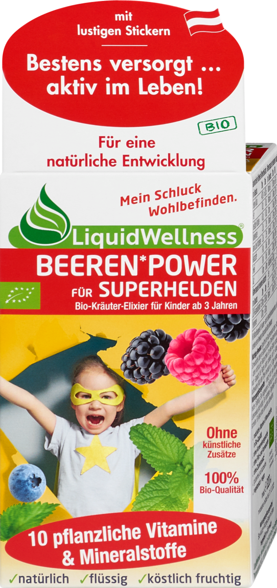 LiquidWellness Beeren Power für Superhelden Kinder-Bio-Kräuter-Elixier ...