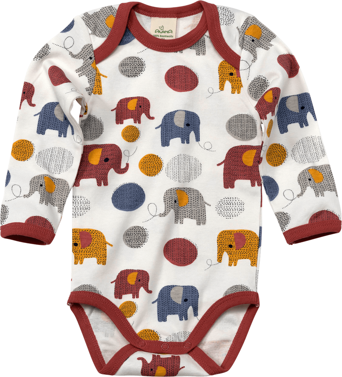 ALANA Baby Body, Gr. 86/92, in Bio-Baumwolle, weiß, bunt, 1 St ...