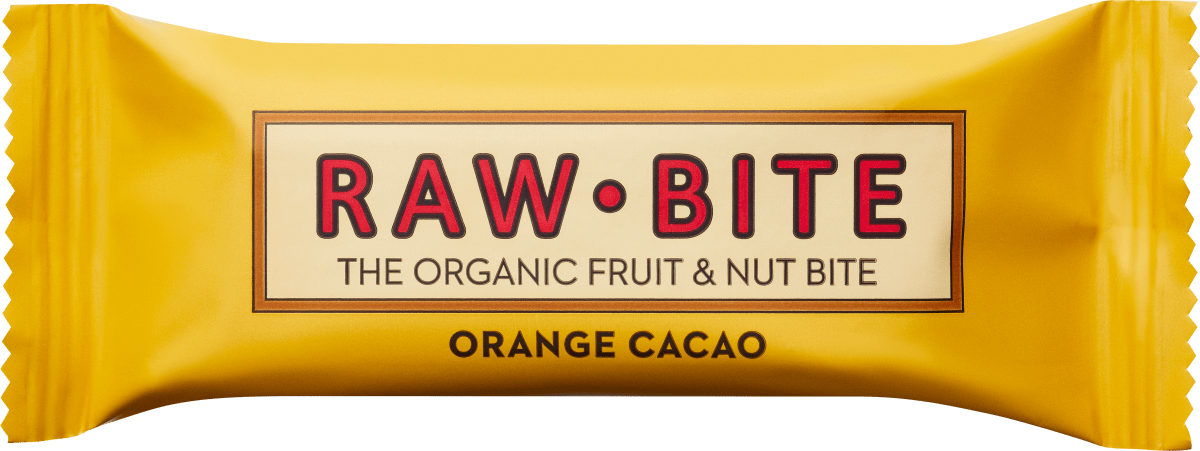 RAW BITE Barretta biologica arancia e cacao, 50 g | dm Italia