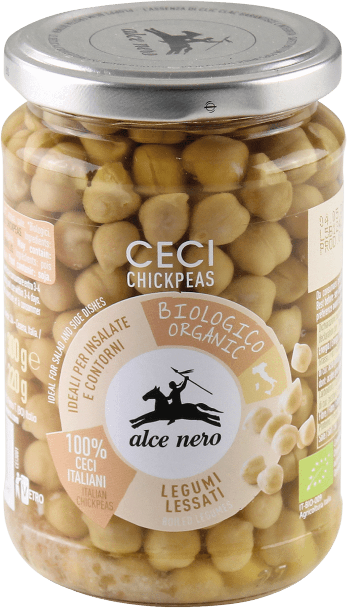 alce nero Ceci lessati bio, 300 g | dm Italia