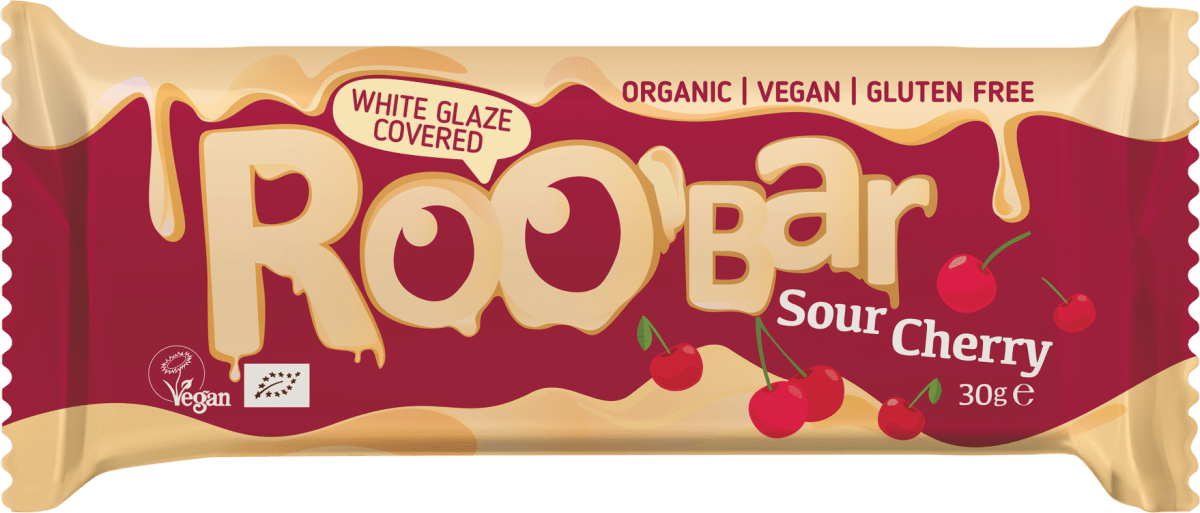 RooBar Био бар с вишни и бяла глазура, 30 g | dm България