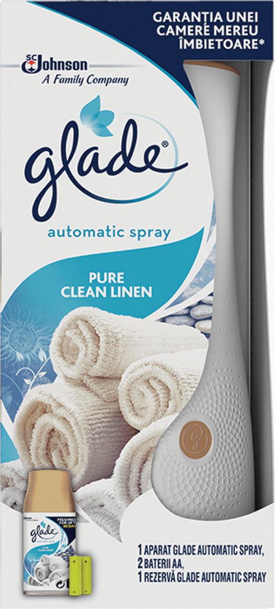 glade Комплект автоматичен ароматизатор + пълнител Pure Clean Linen, 1 ...