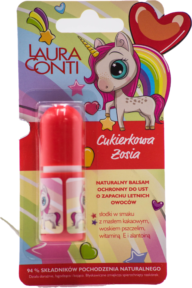 Laura Conti Balsam de buze protector natural cu aromă de fructe, 1 buc ...