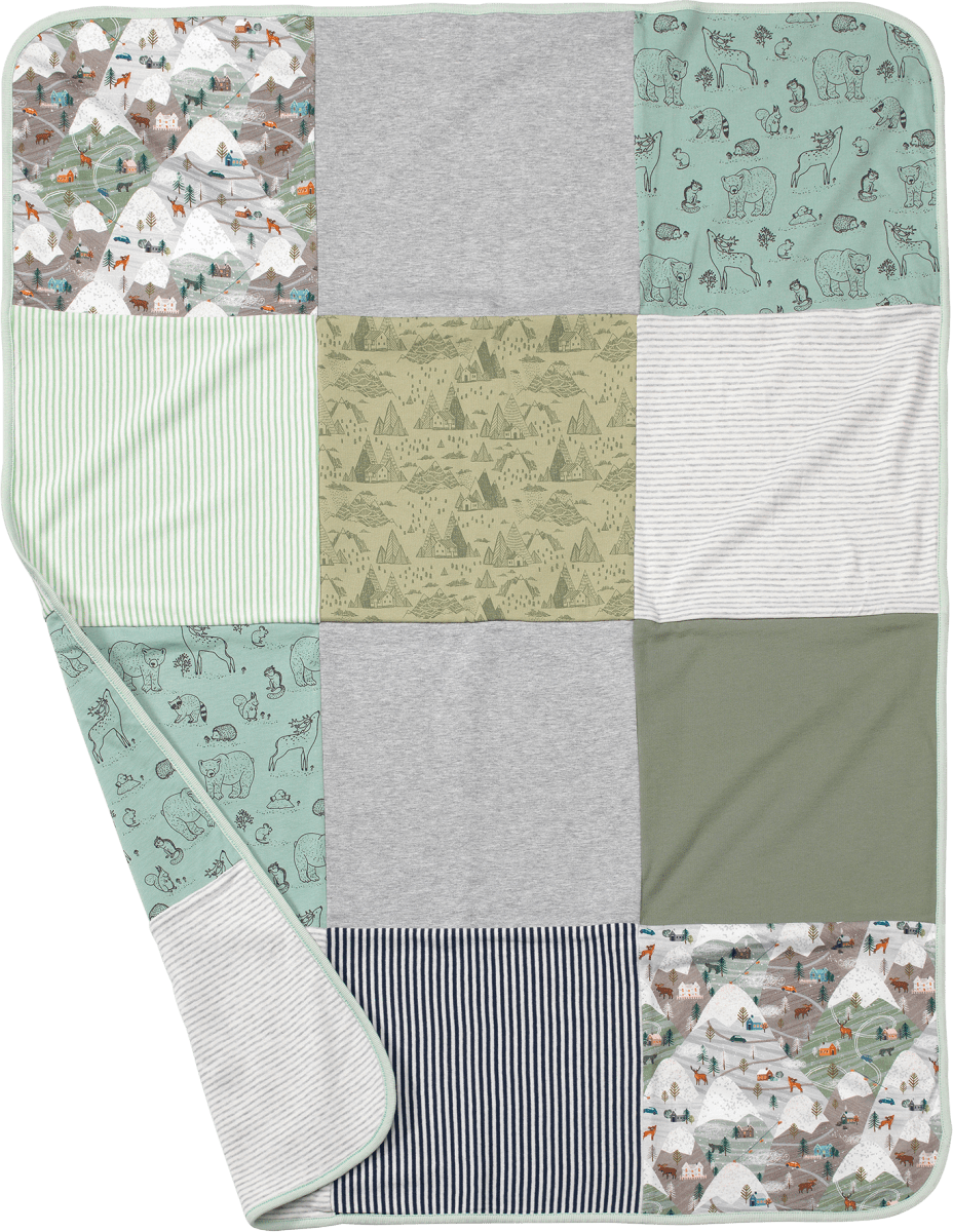 ALANA Patchwork Decke, ca. 100 x 75 cm, aus Bio-Baumwolle, grün, 1 St dauerhaft günstig online ...