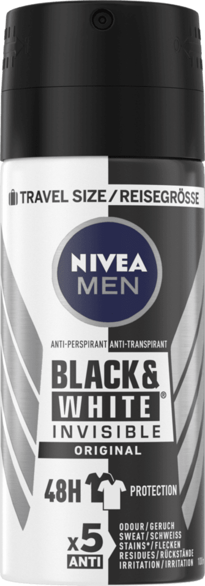 NIVEA MEN Дезодорант Black&White Invisible, 100 ml | dm България