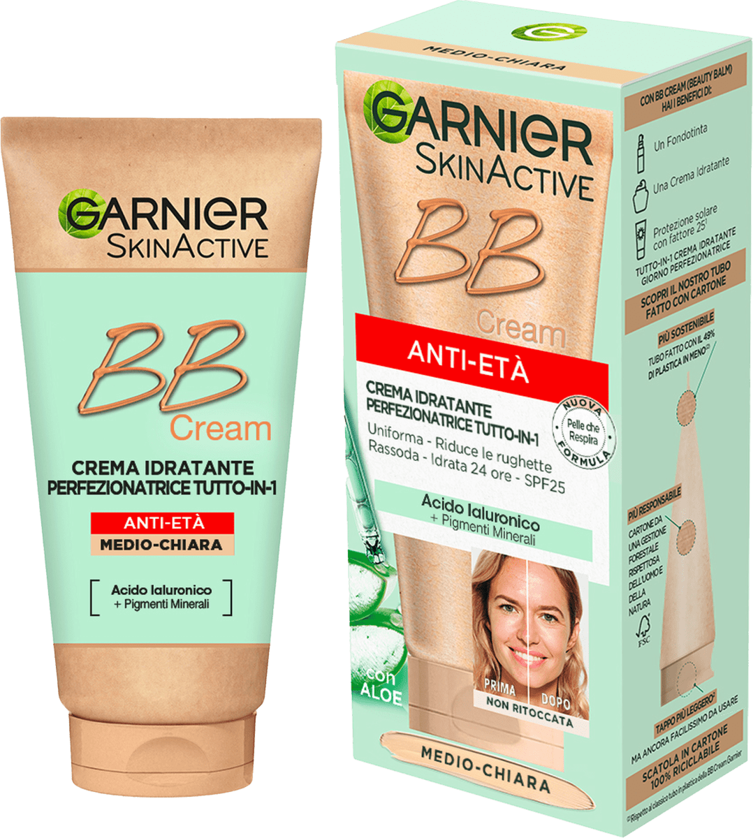 GARNIER SKIN ACTIVE BB Cream SKINACTIVE anti-età crema idratante ...