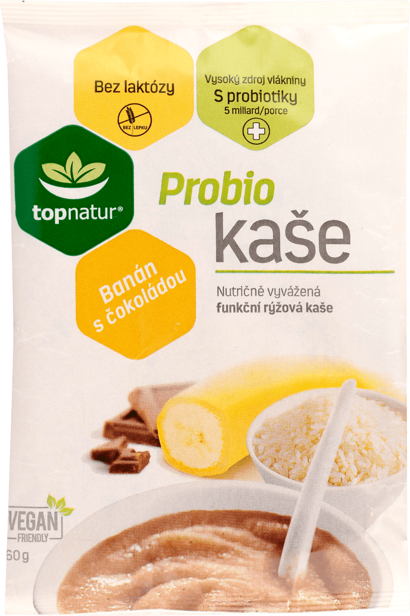 topnatur Probio ryžová kaša banán s čokoládou, 60 g | mojadm.sk
