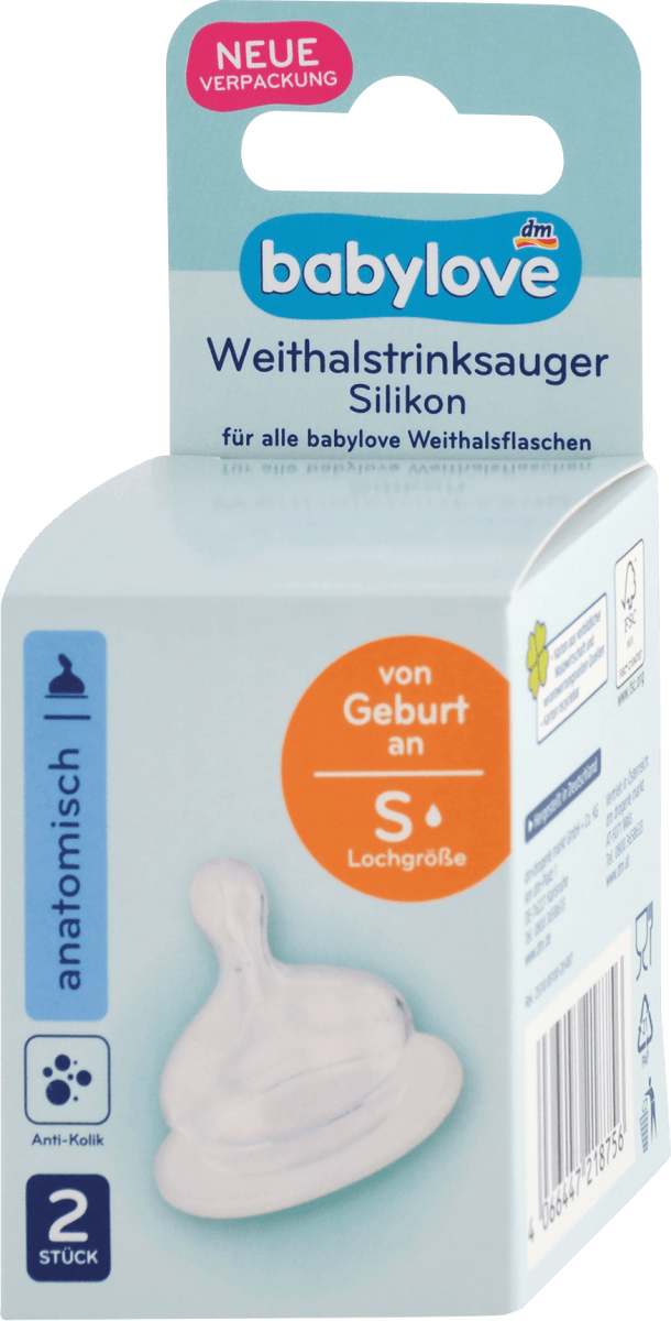 babylove Silikonska cucla za flašicu sa širokim grlom, 2 kom | dm.rs