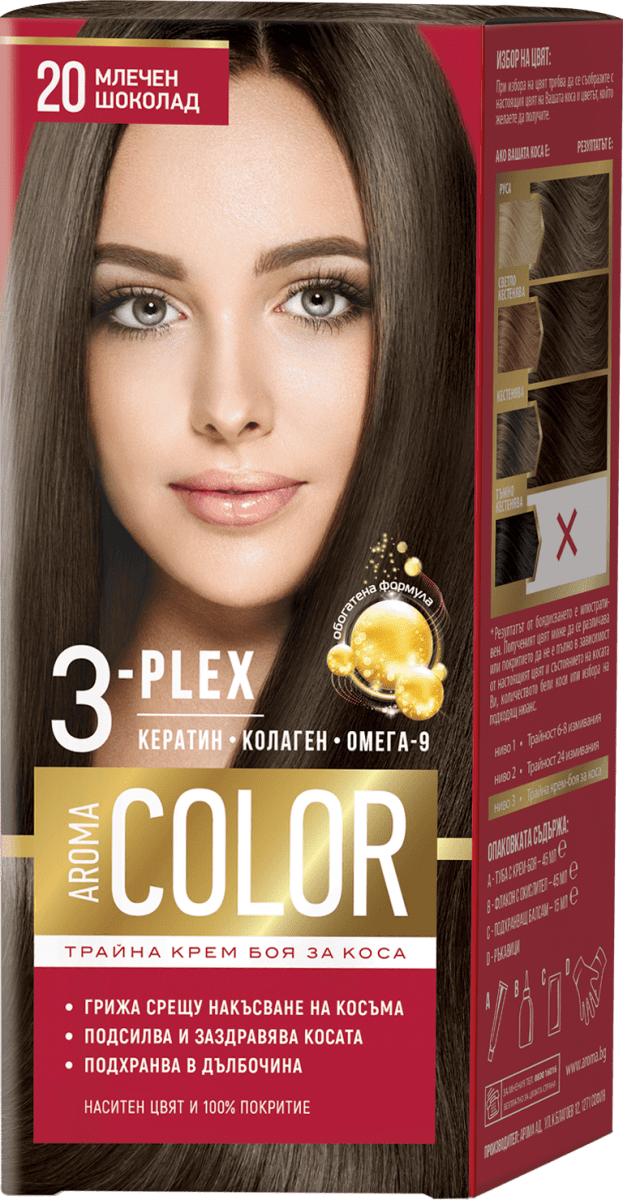 AROMA COLOR Крем - боя за коса - Nr. 20 Млечен шоколад, 1 бр ...