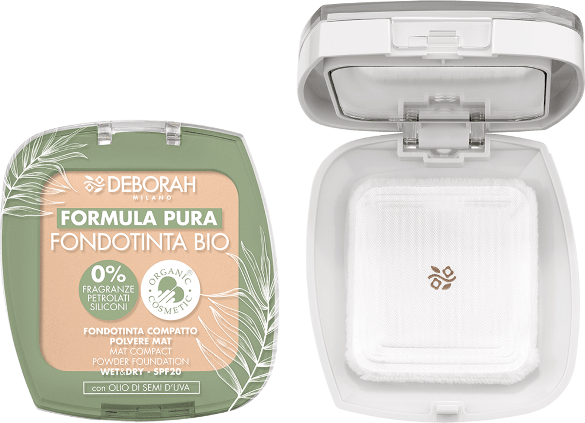 DEBORAH MILANO Fondotinta compatto bio Formula Pura - n. 01, 23 g | dm ...