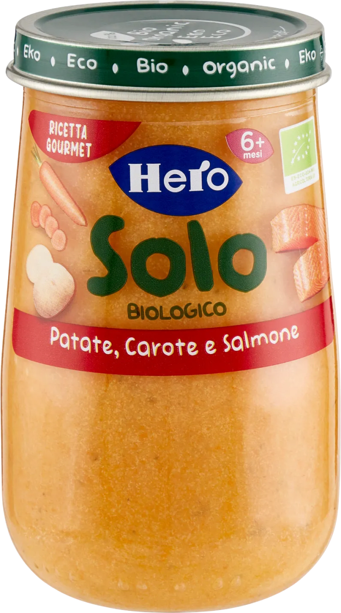 Hero Solo Omogeneizzato biologico con patate, carote e salmone, 190 g ...