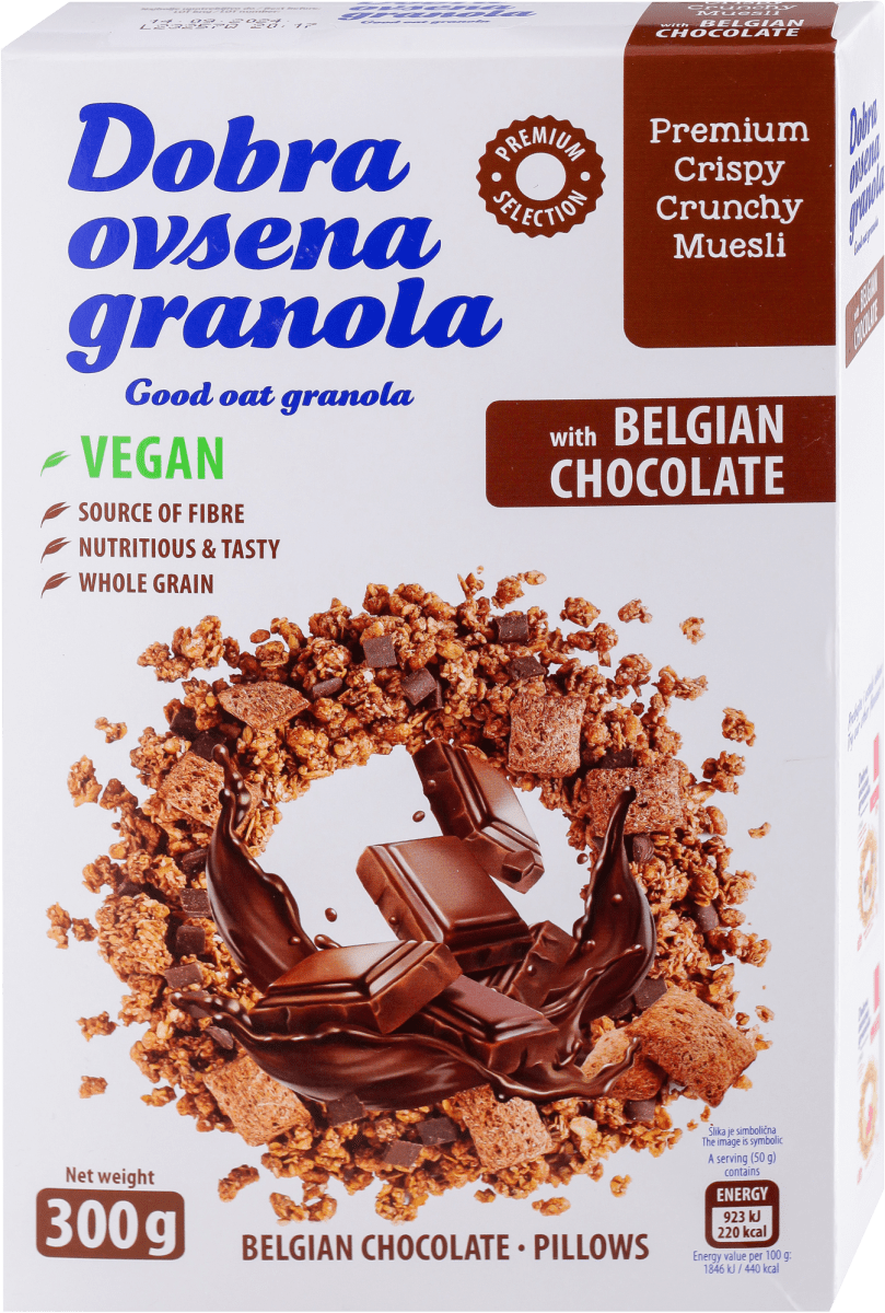 Dobra ovsena kaša Granola sa belgijskom čokoladom, 300 g | dm.rs