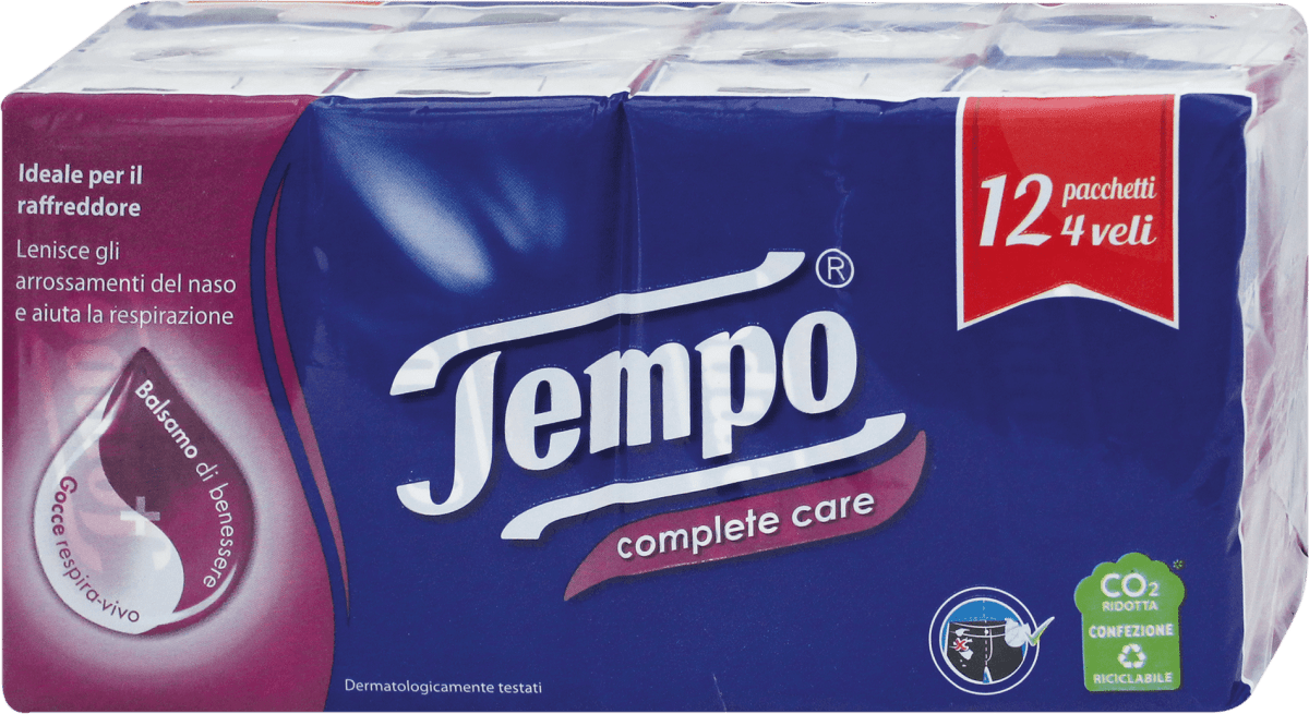 Tempo Fazzoletti Complete Care 4 veli, 12 pz | dm Italia
