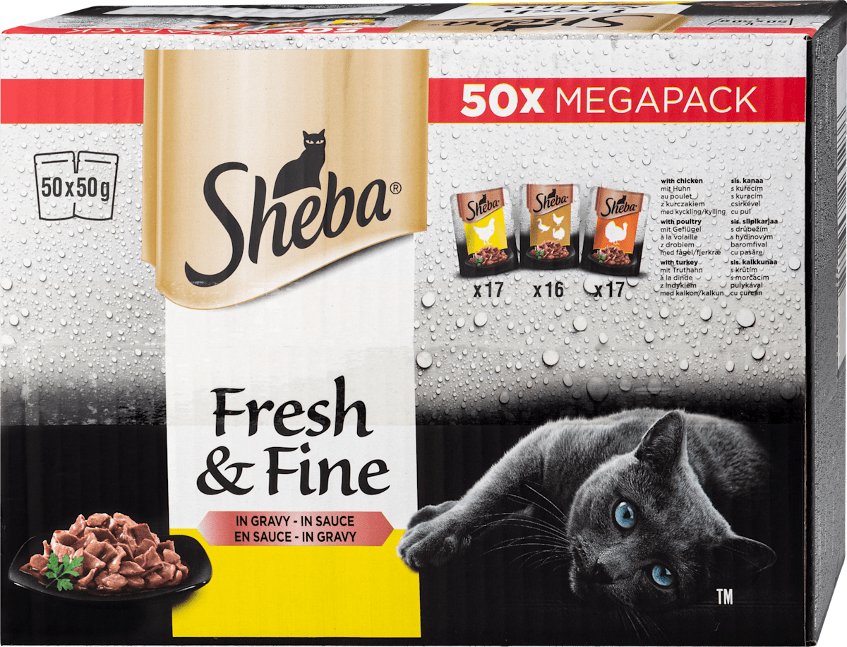 Sheba Nassfutter Katze Fresh & Fine in Sauce Mega Pack, 2 500 g | dm.at