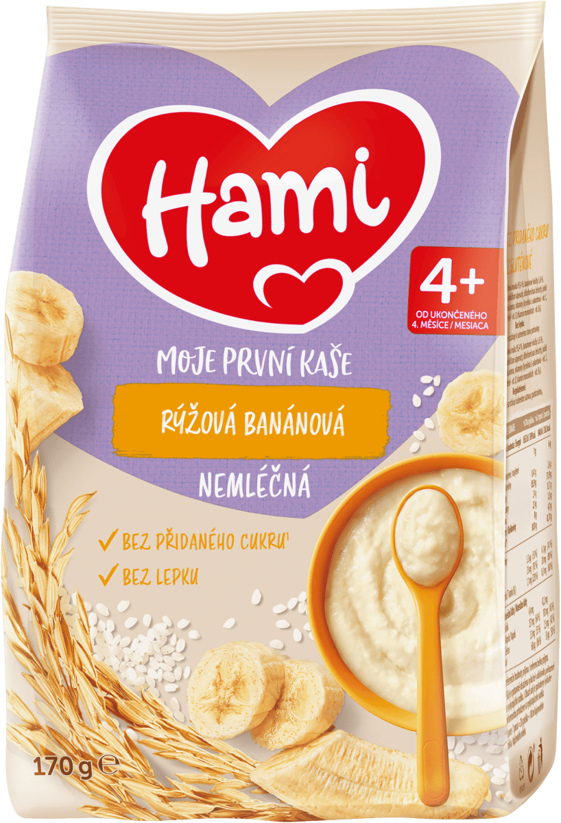 Hami Moja prvá kaša nemliečna ryžová banánová, 170 g | mojadm.sk