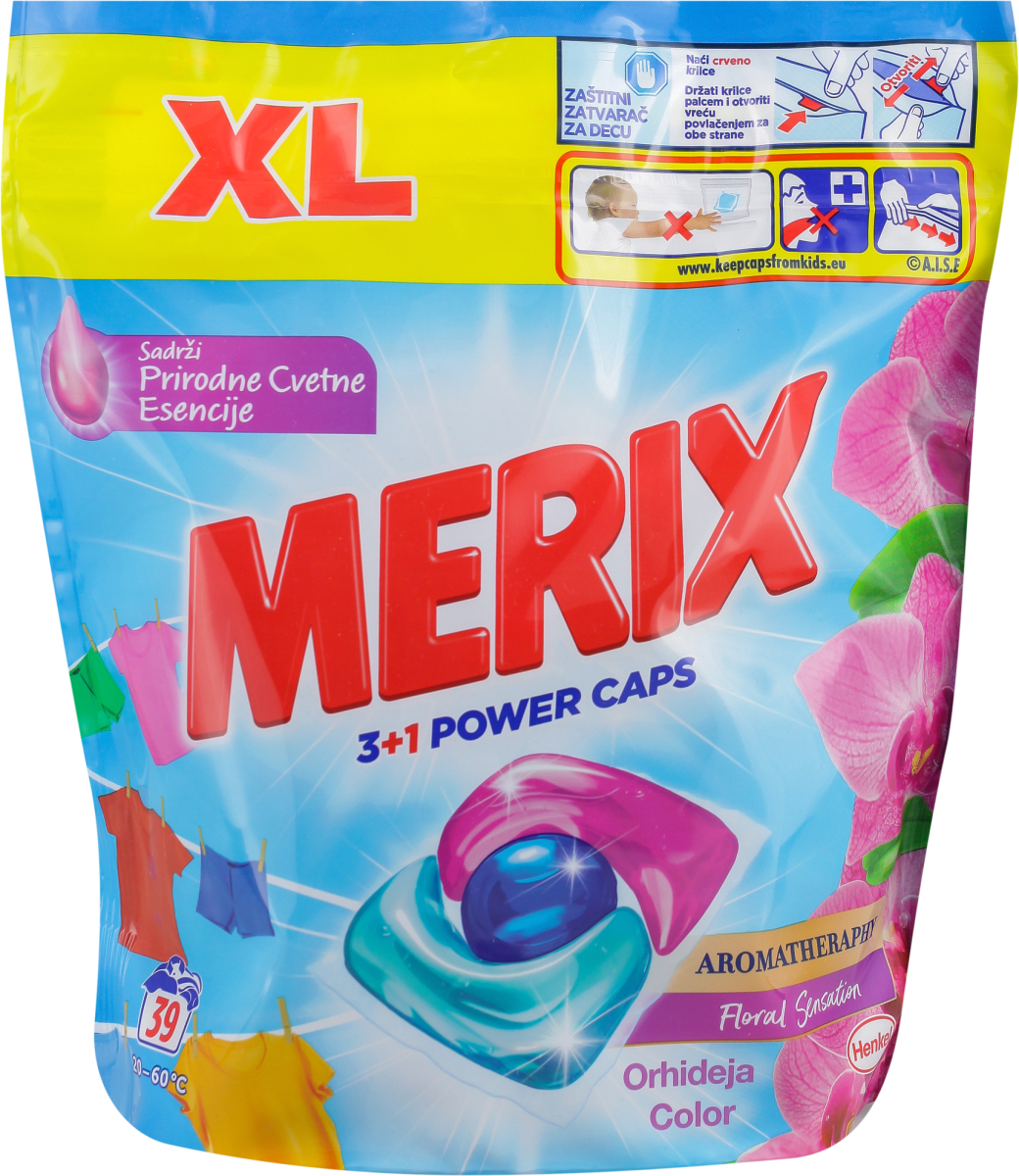 MERIX 3+1 POWER CAPS Aromatherapy ESSENTIALS kapsule za mašinsko pranje ...