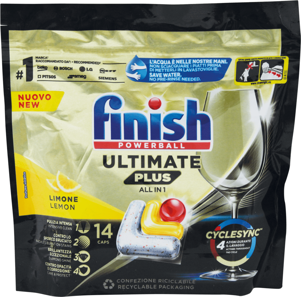 Finish Caps per lavastoviglie Ultimate Plus All in 1 Lemon, 14 pz | dm ...