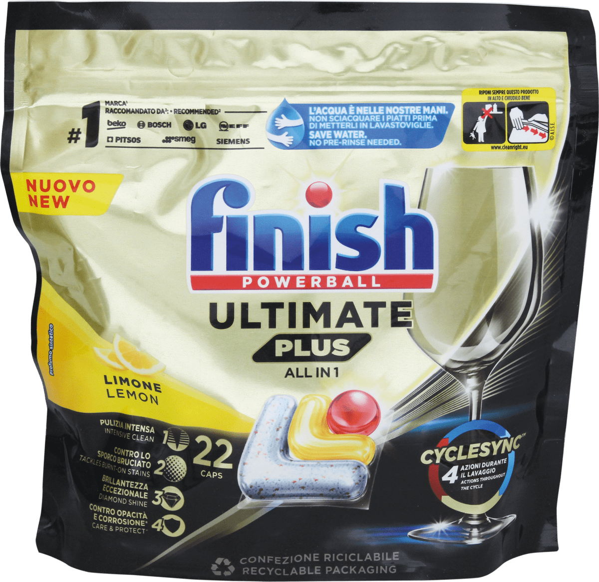Finish Caps per lavastoviglie Ultimate Plus All in 1 Lemon, 22 pz | dm ...