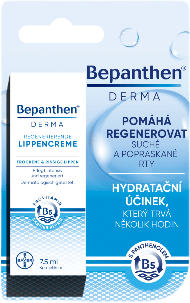 Bepanthen DERMA regenerační krém na rty, 7,5 ml | dm.cz