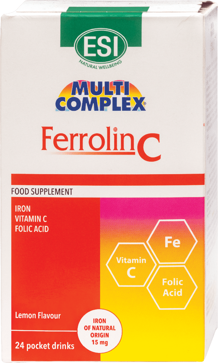 ESI Ferrolin C pocket drink - željezo, vitamin C, folna kiselina, 24 vrećice, 480 ml | dm ...