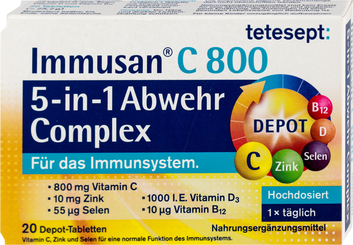 tetesept Immusan C 800 5u1 kompleks tablete za imunitet, 20 kom | dm.rs