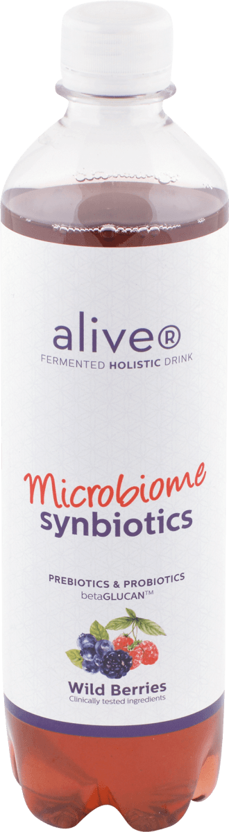 alive Fermentovaný synbiotický nápoj Microbiome synbiotics Wild Berries, 500 ml | mojadm.sk