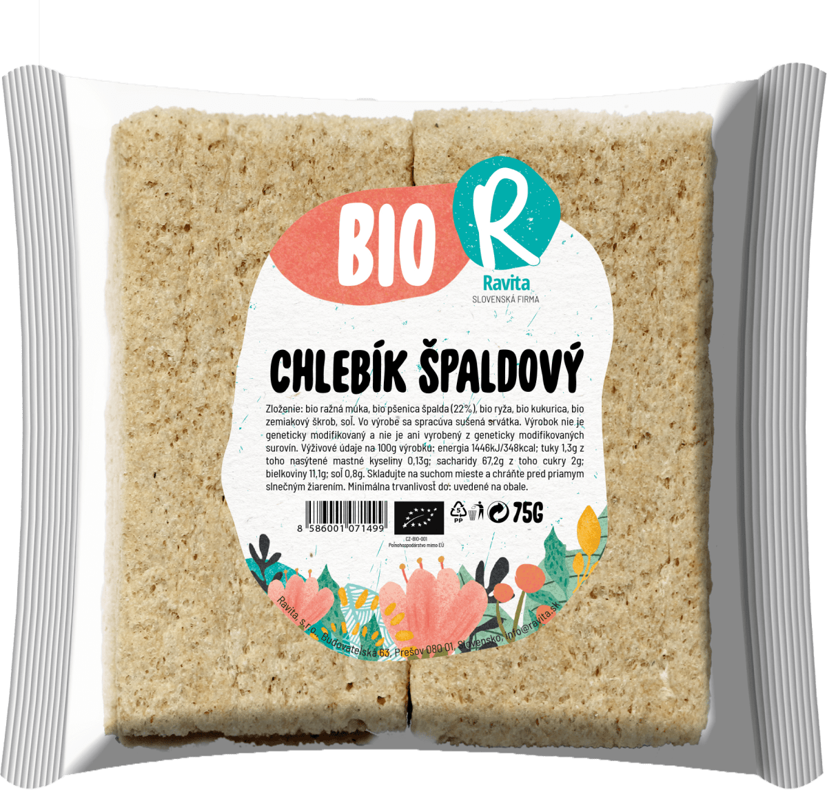 Ravita Bio Špaldový chlebík, 75 g | mojadm.sk