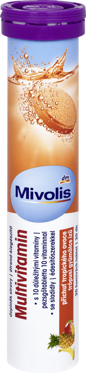 Mivolis šumivé tablety Multivitamín s příchutí tropického ovoce, 20 ks ...
