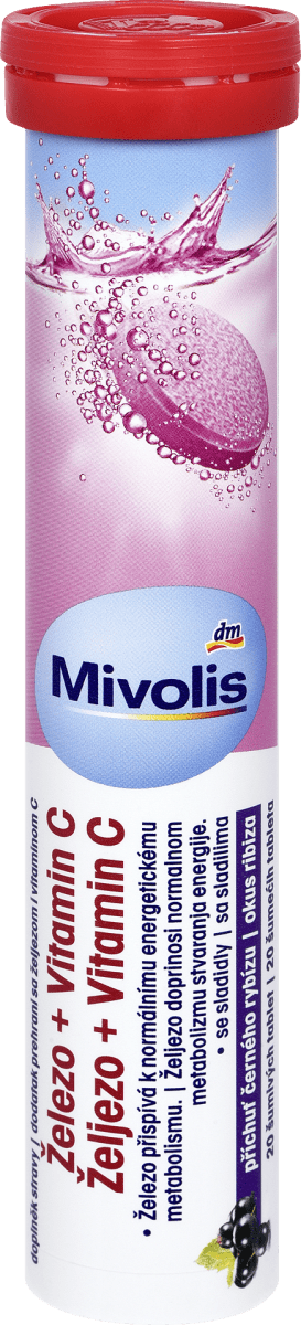 Mivolis šumivé tablety železo a vitamín C, 82 g | dm.cz