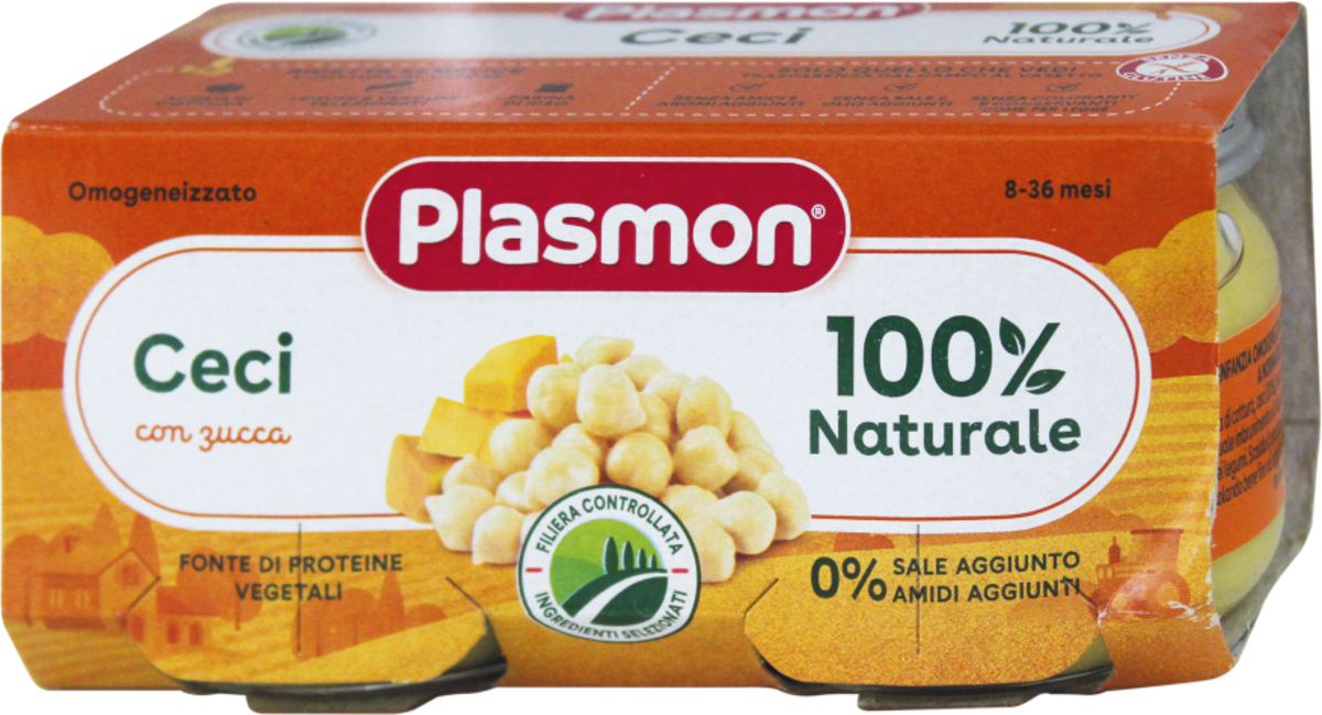 Plasmon Omogeneizzato ai ceci con zucca, 160 g | dm Italia