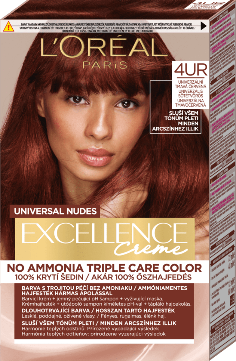 L'ORÉAL PARiS EXCELLENCE Creme Universal Nudes barva na vlasy 4UR tmavě ...