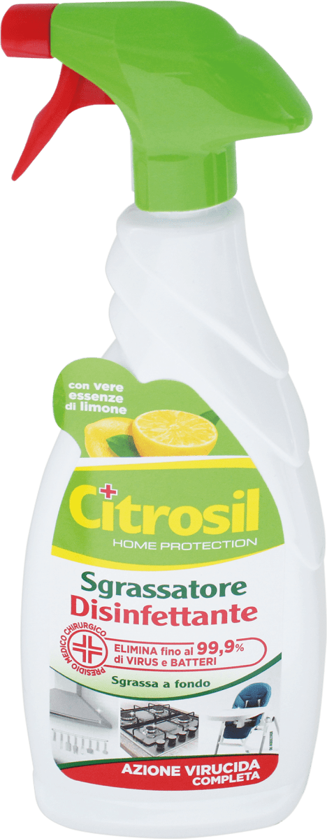Citrosil HOME PROTECTION Spray sgrassatore disinfettante al limone, 650 ...