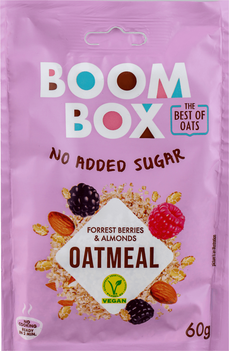 BOOM BOX OVSENA KAŠA - šumsko voće i badem, 60 g | dm.rs