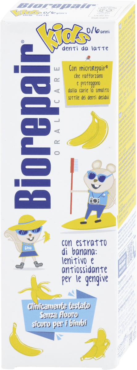 Biorepair Detská zubná pasta Kids 0-6 rokov, banánová, 50 ml | mojadm.sk