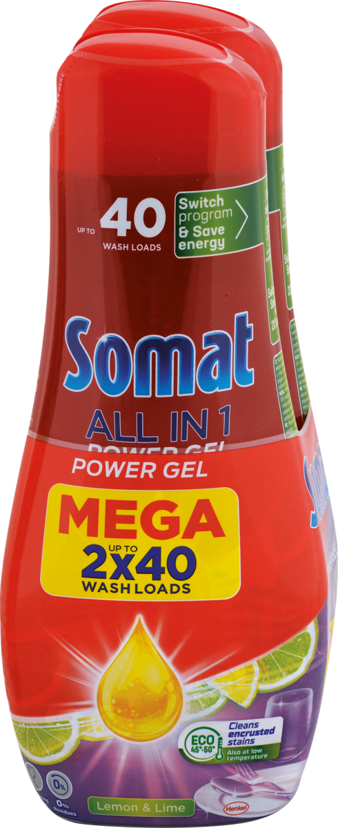 Somat Gél do umývačky riadu All in 1 Lemon & Lime, 1 440 ml | mojadm.sk