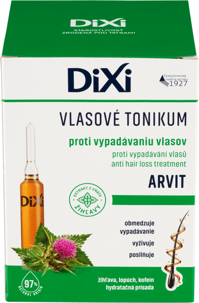 DiXi Vlasové tonikum proti vypadávaniu vlasov Arvit v ampulkách, 7 ks ...