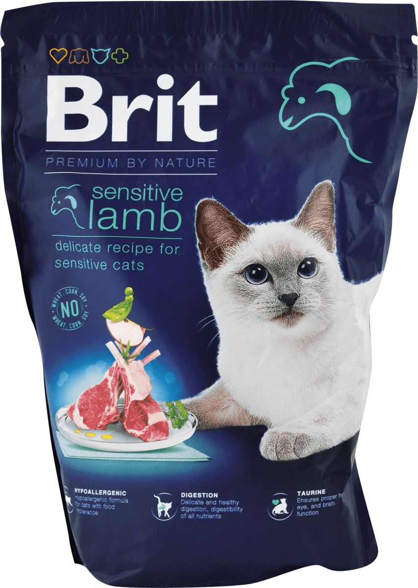 Brit Granuly pre citlivé mačky Premium By Nature s jahňacím mäsom, 800 ...