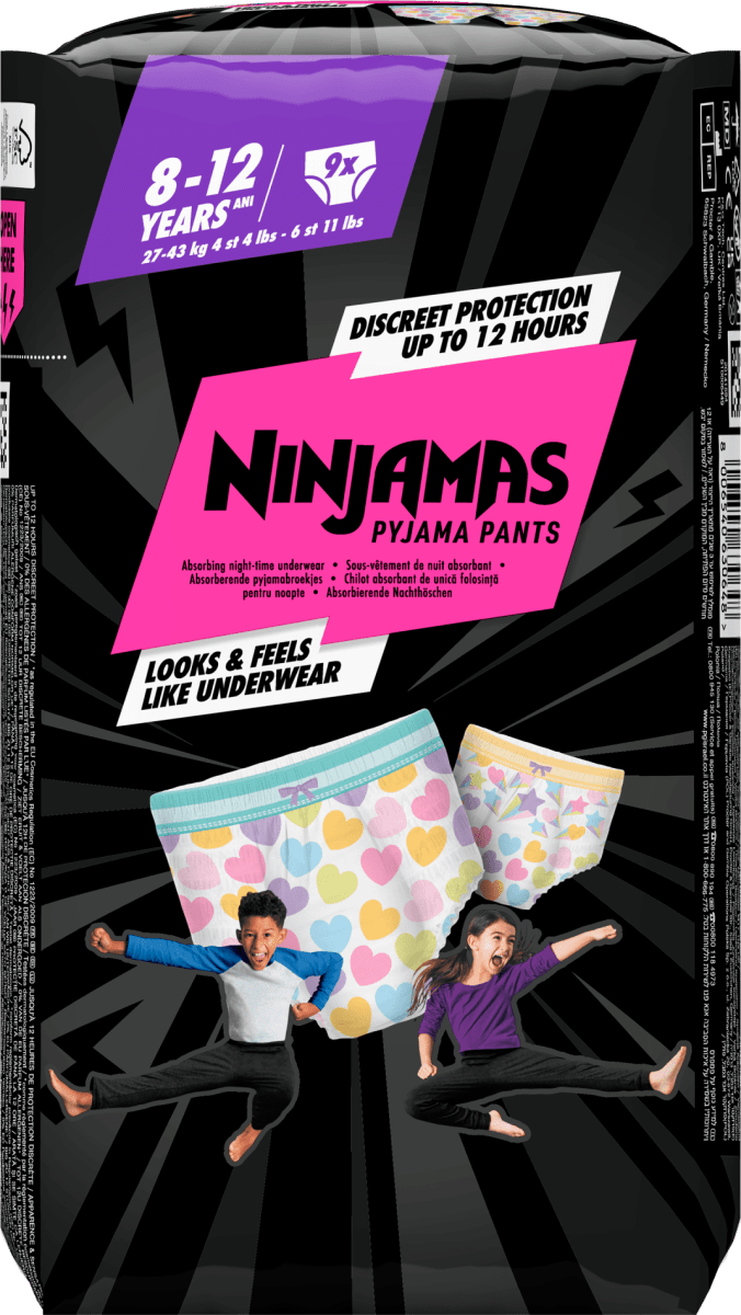 Ninjamas Ninjamas Pyjama plenkové kalhotky Srdce, velikost 8, 9 ks | dm.cz