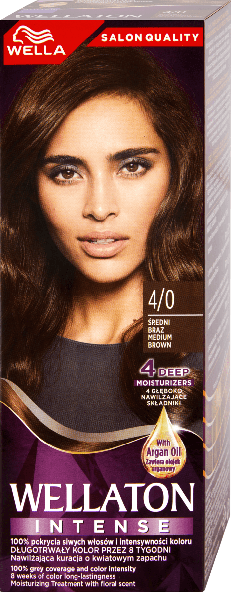 Wellaton Intense farba do włosów 4/0 Średni Brąz, 1 szt. kupuj w zawsze ...