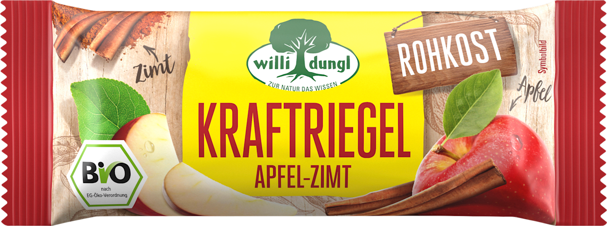 willi dungl Rohkostriegel Bio Kraftriegel Apfel-Zimt, 30 g | dm.at