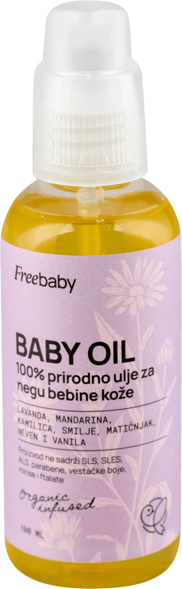 Free BABY BABY OIL 100% prirodno ulje za negu bebine kože, 100 ml | dm.rs