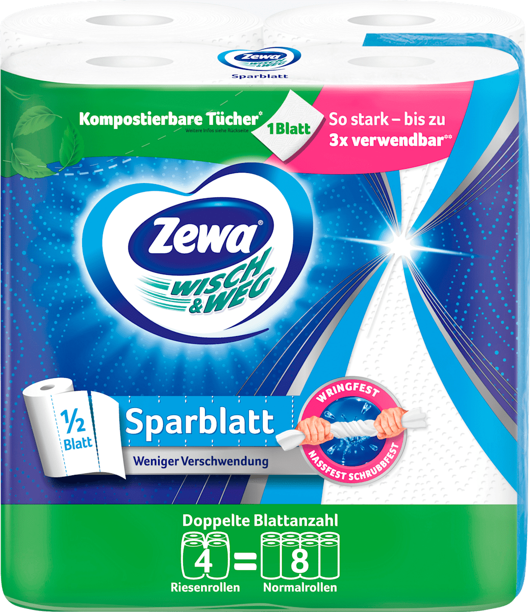 Zewa Küchenrolle Wisch&Weg Sparblatt Riesenrolle (4x148 Blatt), 4 St dauerhaft günstig online ...