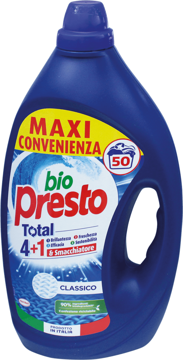bio presto Detersivo liquido classico formato maxi, 2,25 l | dm Italia